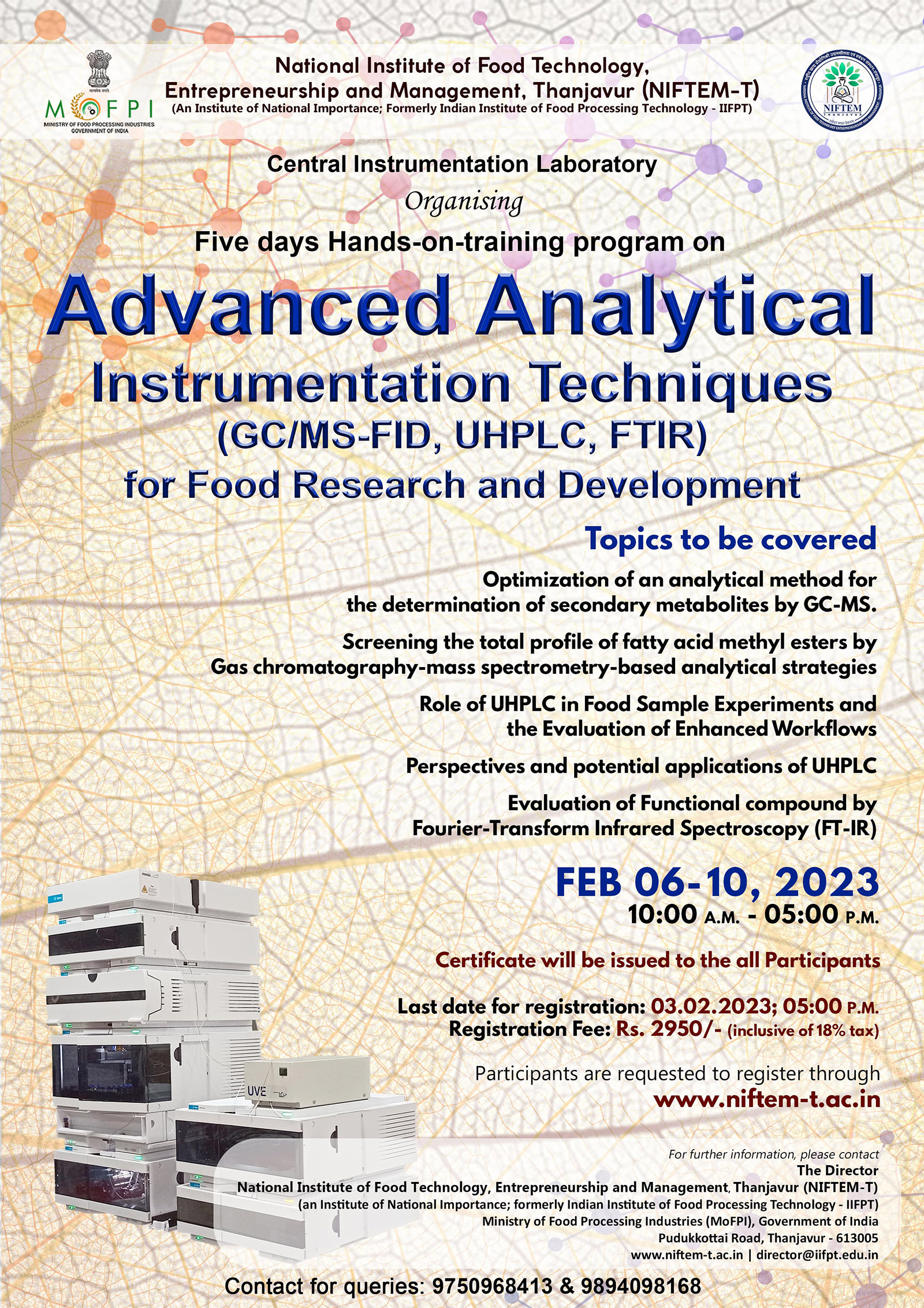 Five Days Hands on Training program on Advanced Analytical ...