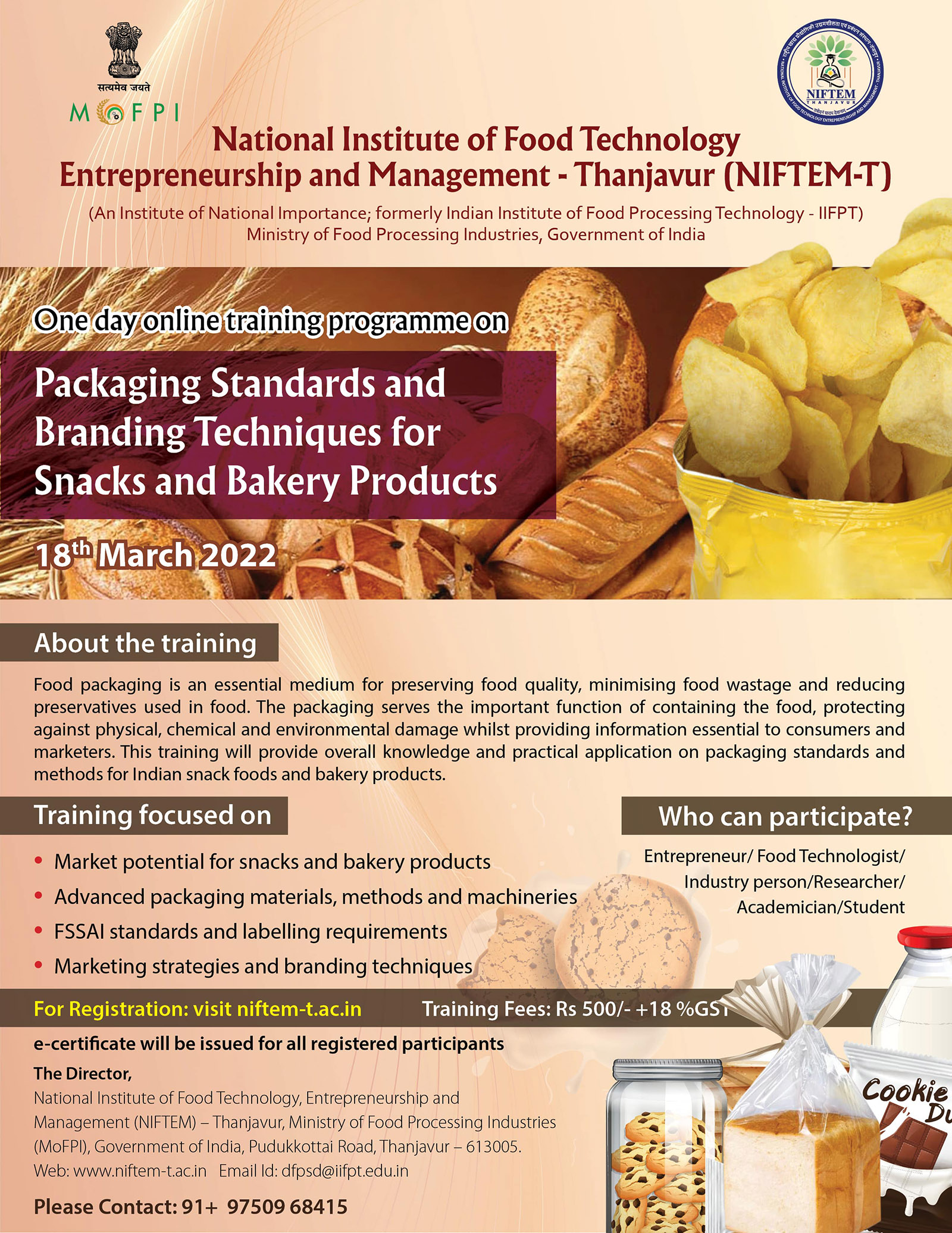 One Day Online Training on Packaging Standards and Branding Techniques ...