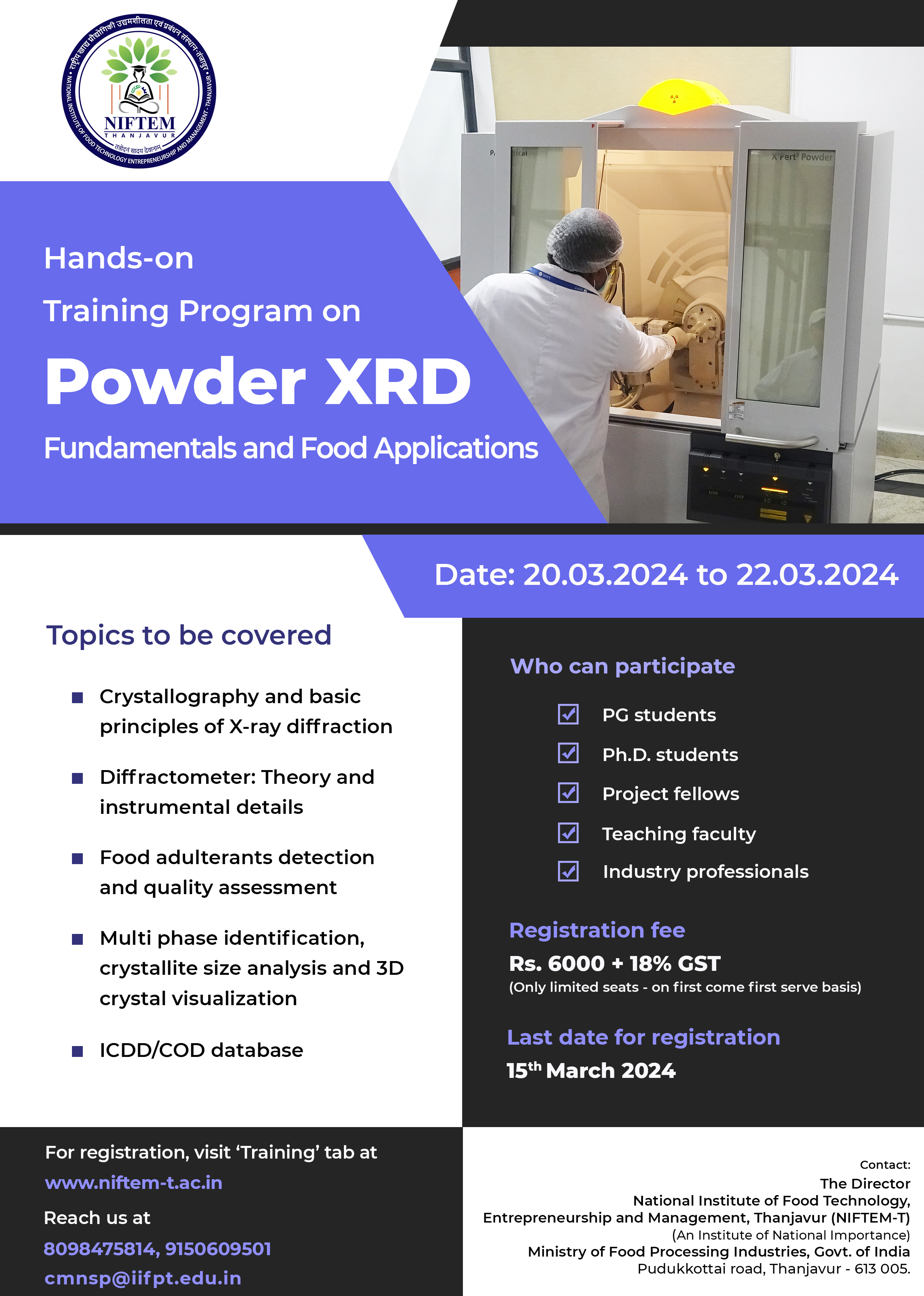 Hands on training workshop on powder X-Ray Diffraction (P-XRD ...